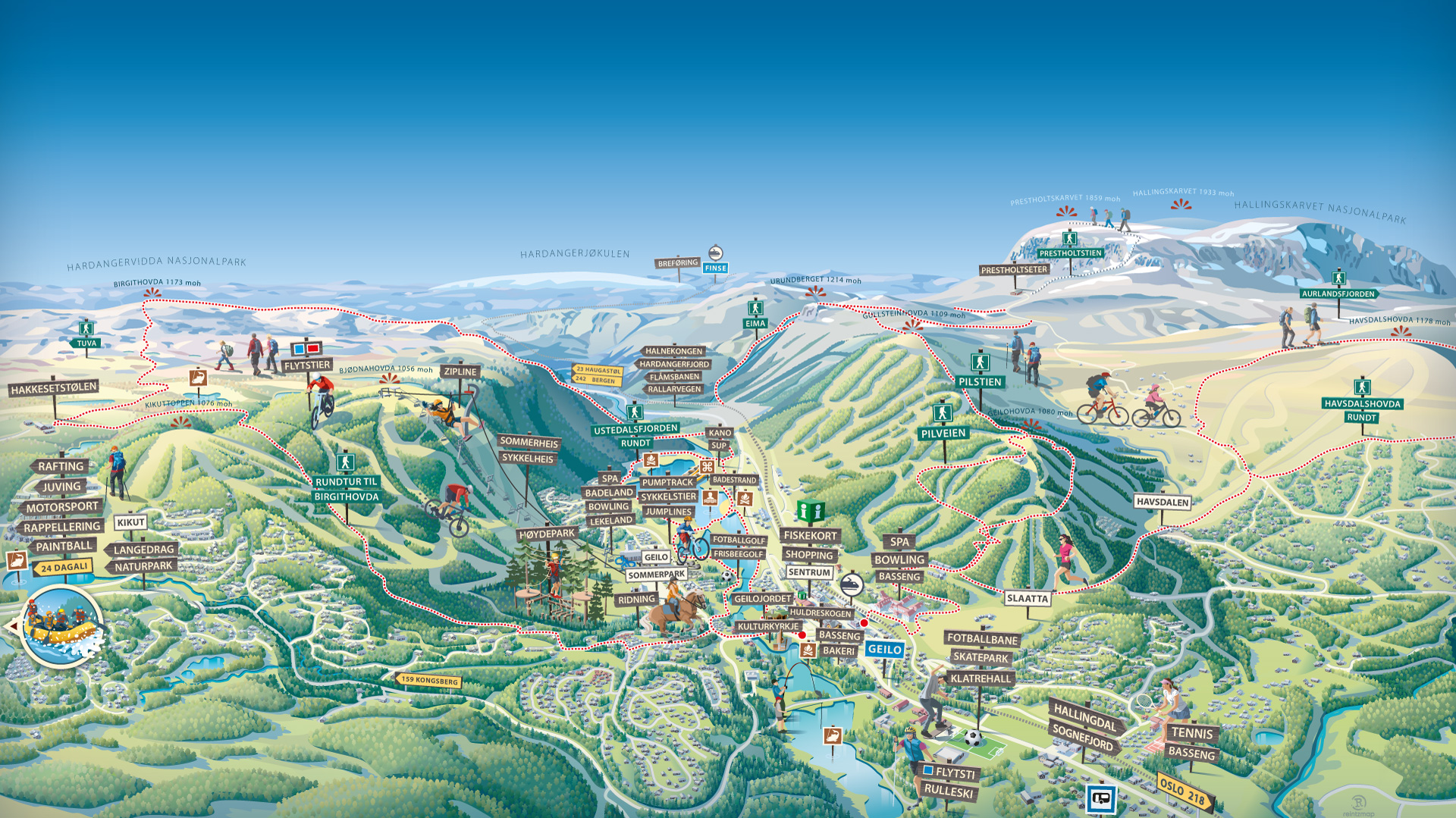 Kart og områder på Geilo | Geilo